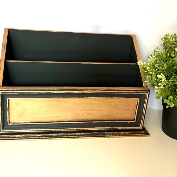 hand painted | Office | Hand Painted Metallic Gold Black Wood Letter ...